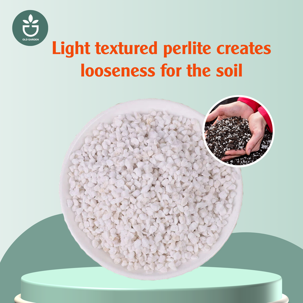 Light textured perlite creates looseness for the soil